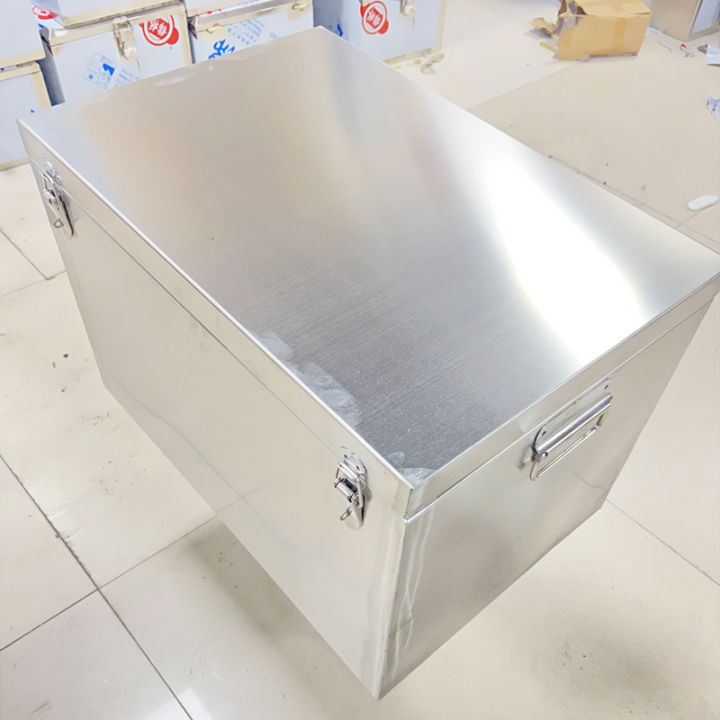 Large 304 stainless steel rectangular box thickened storage turnover ...