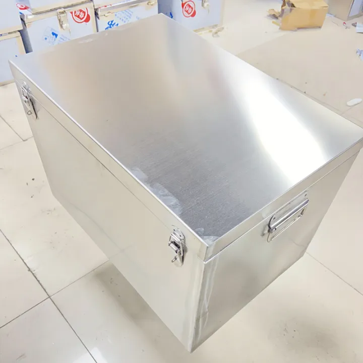 Large 304 stainless steel rectangular box thickened storage turnover ...