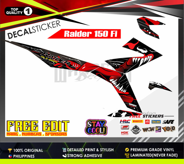 Suzuki Raider 150 FI Decals - Scratch Proof, Never Fade Laminated Gloss ...