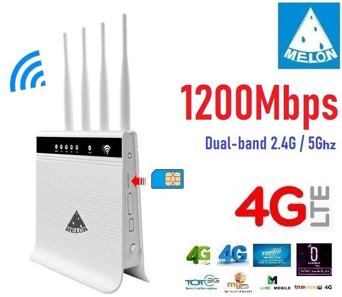 1200Mbps Dual-Band 2.4G+5G, 4G Wifi Router 6 Antenna High-Performance รองรับ 3G 4G ทุกเครือข่าย ...