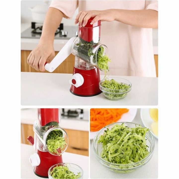 SHENAR COD Alat Pemarut/pengiris Sayur/buah Putar Tangan 3 In 1 Bahan ...