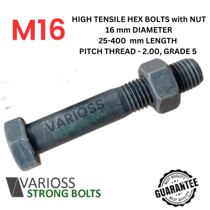HT or High Tensile Hex Bolts M16, HT Hex Bolts, Hexagonal Capscrew ...