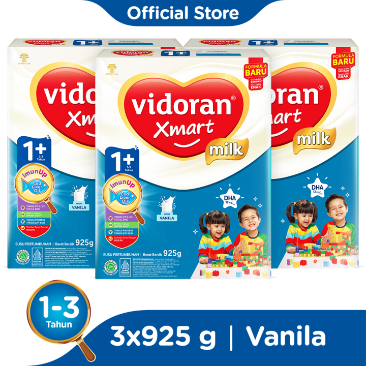 vidoran Xmart 1+ Vanilla 925gr Susu Formula Pertumbuhan Anak 1-3 Tahun ...