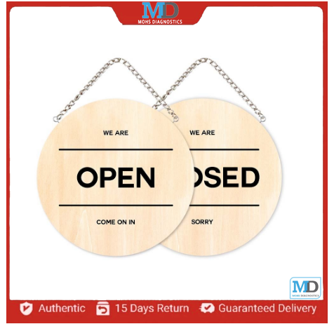 MD MOHS DIAGNOSTICS open close signage back to back logo signage sign ...