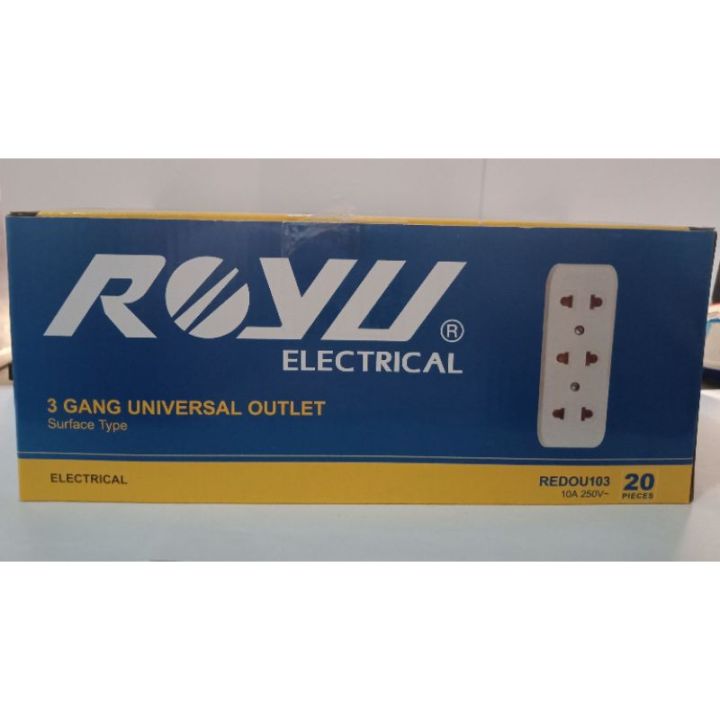 Royu - 3 Gang Universal Outlet Surface Type (REDOU103) | Lazada PH