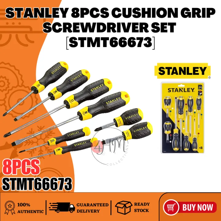 4HMC STANLEY ORIGINAL 8PCS CUSHION GRIP SCREWDRIVER SET STMT66673 ...