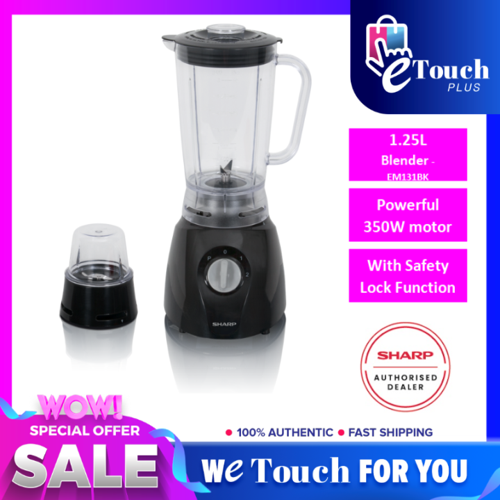SHARP [ WHITE - EM130WH / BLACK - EM131BK ] 1.25L BLENDER 350W ...