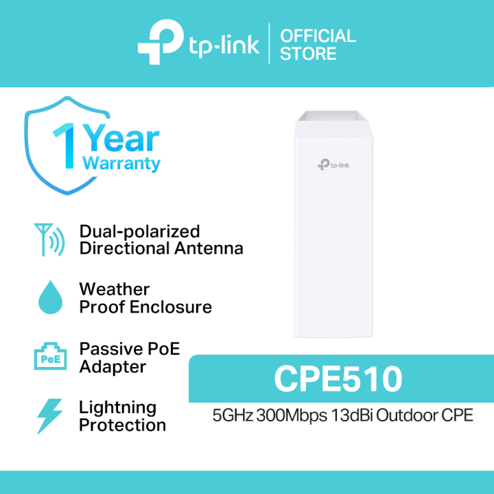 TP-Link CPE510 5GHz 300Mbps 13dBi Outdoor CPE | P2P AP | Point to Point ...