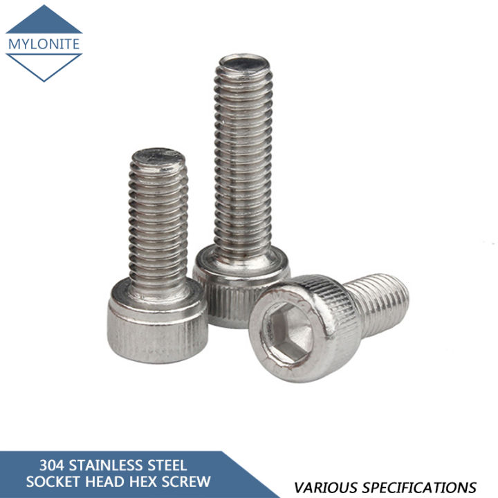 M6 M8 M10 Stainless Steel 304 Hex Hexagon Socket Head Bolt Screws Bolts Solid Fasteners Length ...
