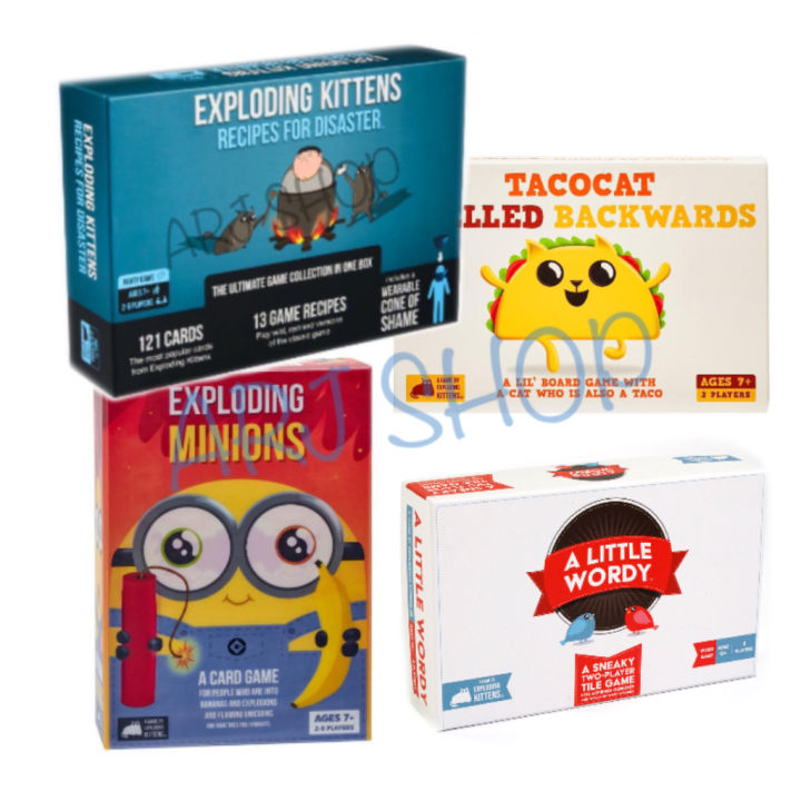 Exploding Kittens : Recipes for Disaster / Minions / Tacocat Spelled / Little wordy / Wombat ...