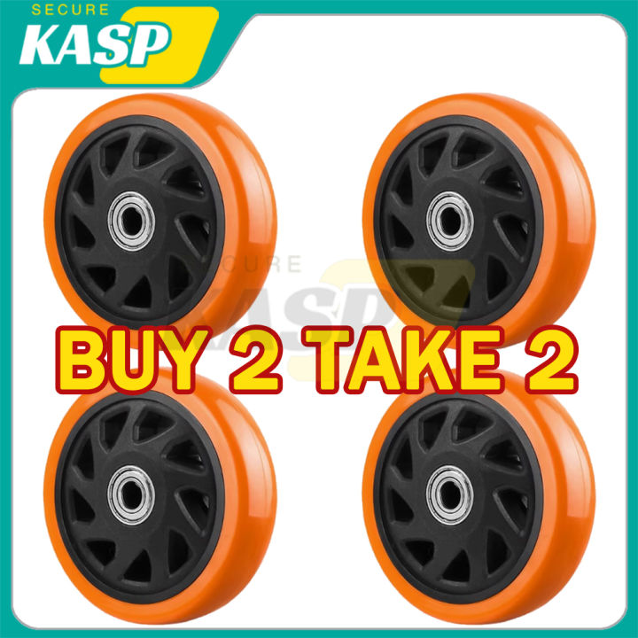 4PCS Heavy Duty PU Wheel, No Steel Frame Single round, Push Cart Wheel ...