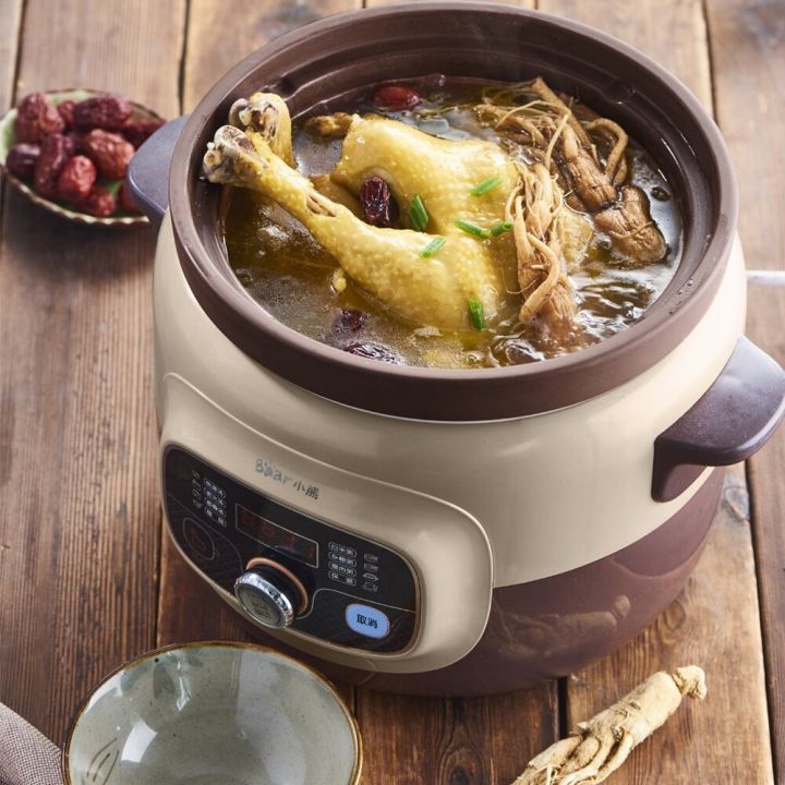 Malaysia Real Stock 】 Bear 4L Electric Cooker Purple Clay Pot Soup Pot ...