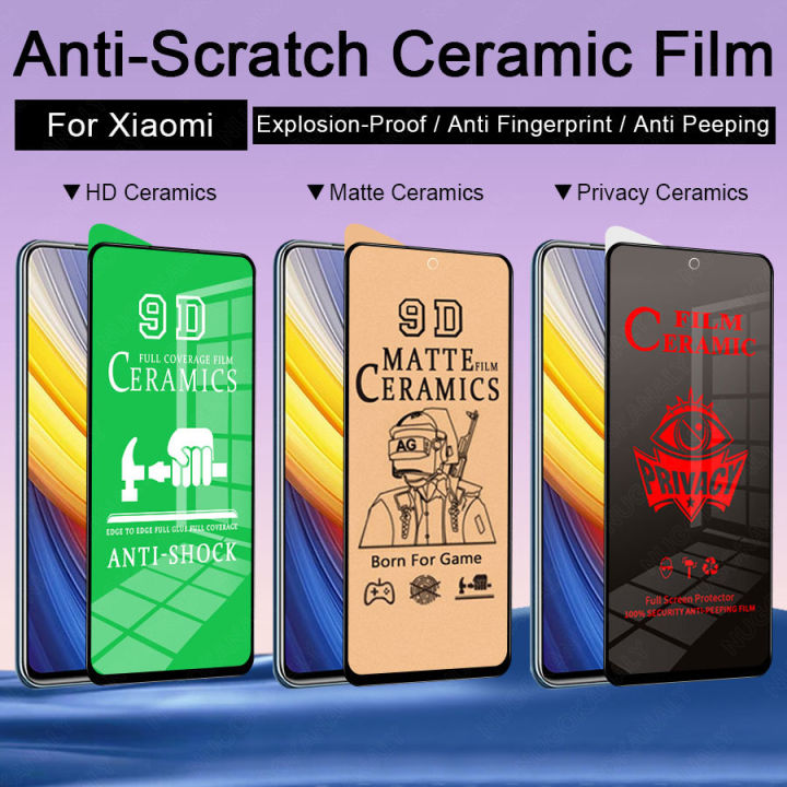 9D Full Cover Matte Privacy Ceramic Tempered Glass for Xiaomi Mi Poco C75 C61 C65 F6 F5 F4 GT F2 ...