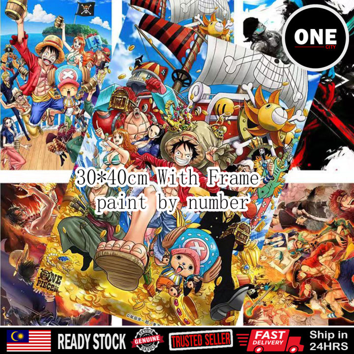 Anime One Piece Birthday Gift 海贼王 Diy canvas art painting by number ...