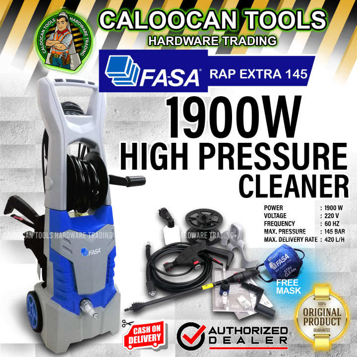 FASA Italy 1900W Portable High Pressure Washer for Home Gardening Carwash Cleaning with Mask ...