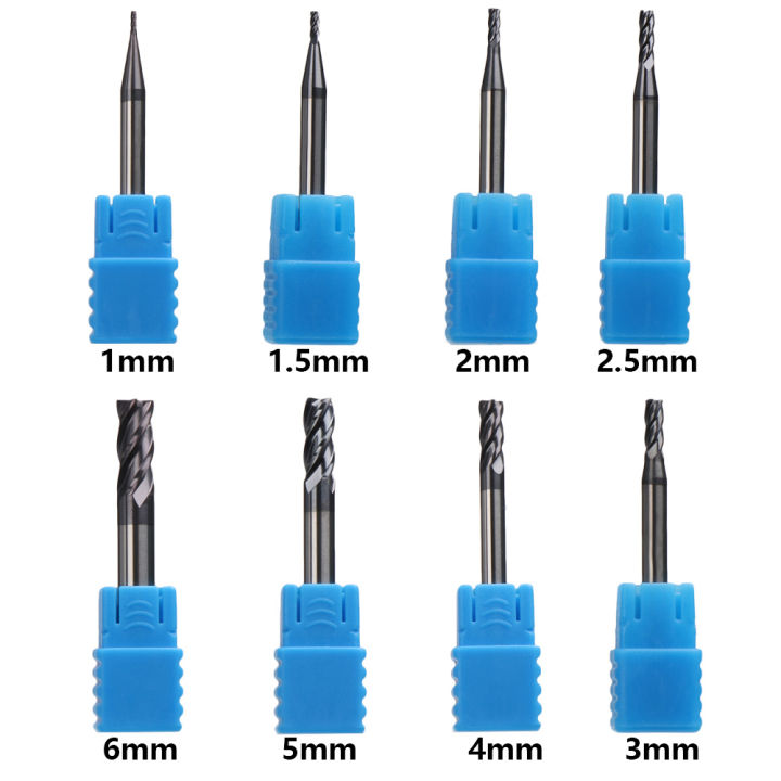 Endmill Cutting 4 Flute Mill 1mm 1.5mm 2mm 2.5mm 3mm 4mm 5mm 6mm Alloy ...