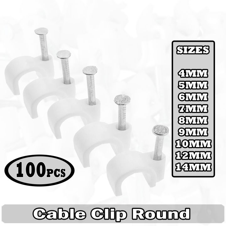 Cable Clips PVC Clamp ROUND 4mm/5mm/6mm/ 7mm/8mm/9mm/10mm/12mm/14mm ...