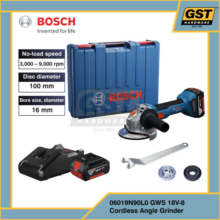 Bosch GWS 18V-8 Professional Cordless Angle Grinder 4" 100mm Compact ...
