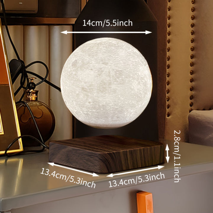 Levitating Moon Table Lamp, Magnetic Floating Night Light With 3 ...