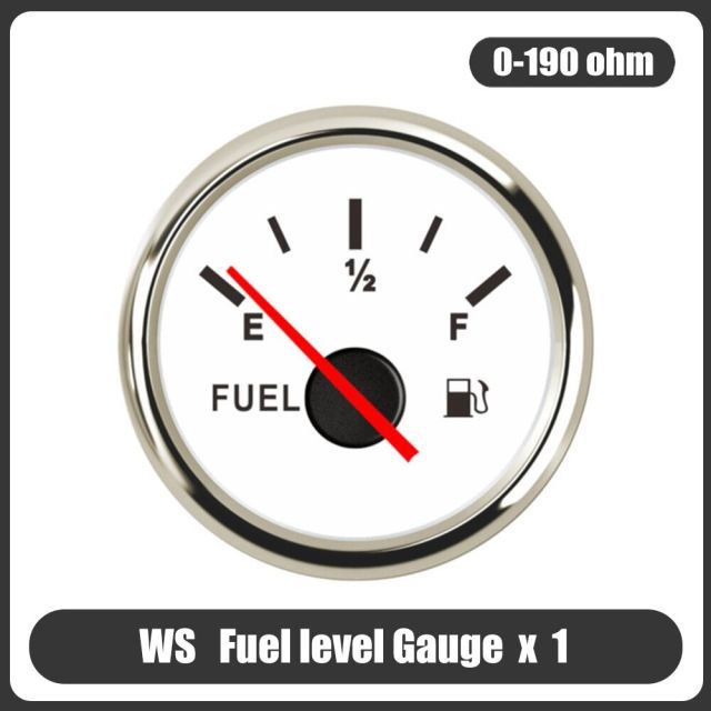 52mm E-1/2-F Pointer Fuel Level Gauge 0-190 ohm Water Level Gauge 240 ...
