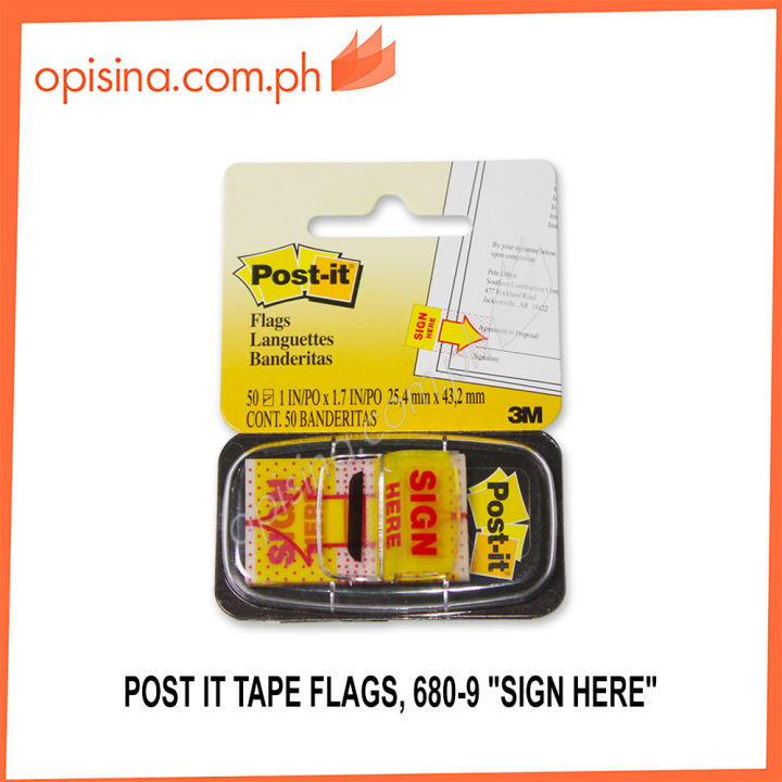 POST IT TAPE FLAGS, 680-9 "SIGN HERE" | Lazada PH