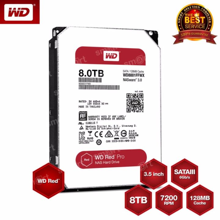 WD Red Pro 8TB 7200RPM SATA NAS Hard Drive (WD8003FFBX) | Lazada.co.th