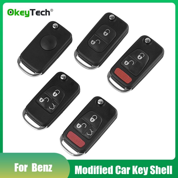 OkeyTech Remote Key Case Flip Folding Key Shell For Mercedes Benz C E S ...