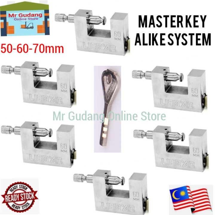 1 key/pc Security Padlock Master Key House Lock Door Lock Pintu Kunci ...