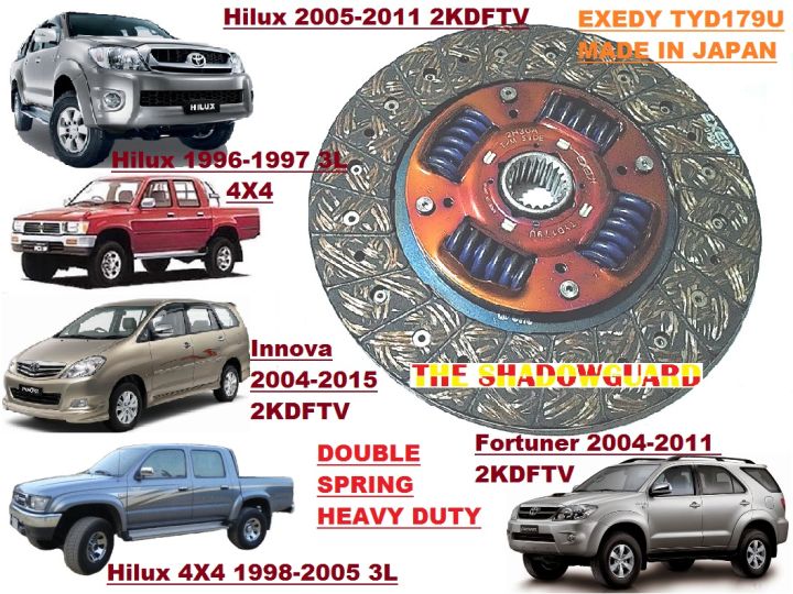 Heavy Duty Clutch Disc Double Spring for Toyota Hilux Fortuner Innova ...