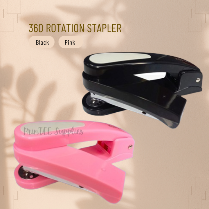 PrinTEE - 360 Stapler Rotation Heavy Duty Stapler 24/6 Staples (Pink ...
