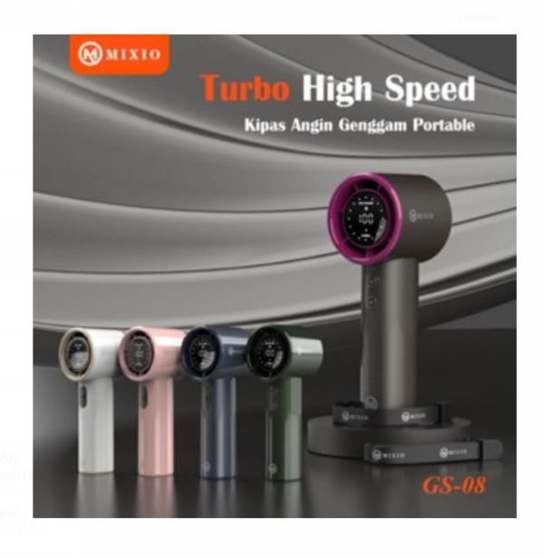 MIXIO GS-08 High-speed Portable Handheld Fan 4400MAH Mini kipas Strong Wind 100 Gear Wind Speed ...