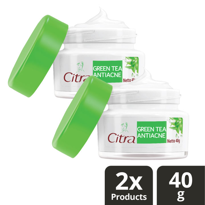 Citra Cream Wajah Greentea Moisturizer Kulit Berjerawat 40g x2 | Lazada ...