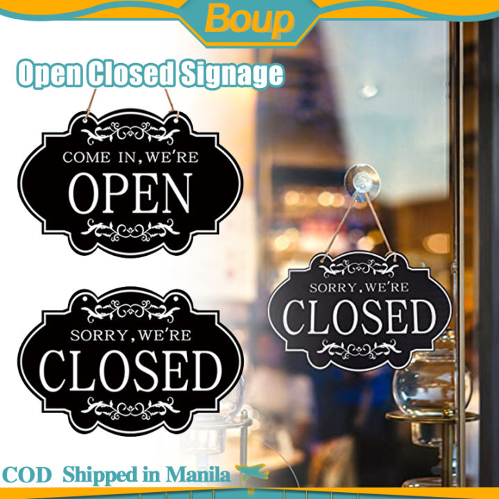 Wooden Double Sided Open Close Signage For Store Business Or Home ...