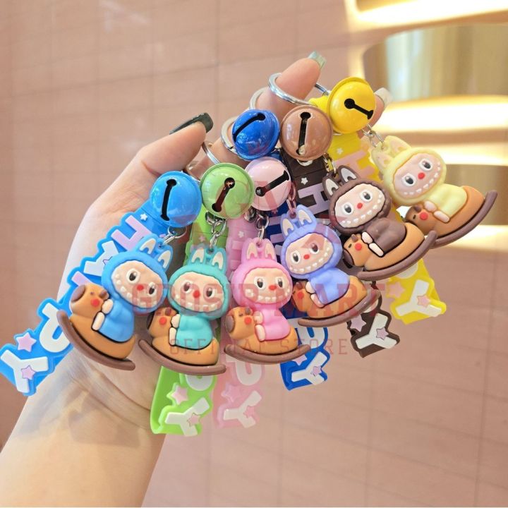 Gantungan Kunci Labubu Duduk Silikon Tebal / Ganci Labubu Duduk / Ganci ...