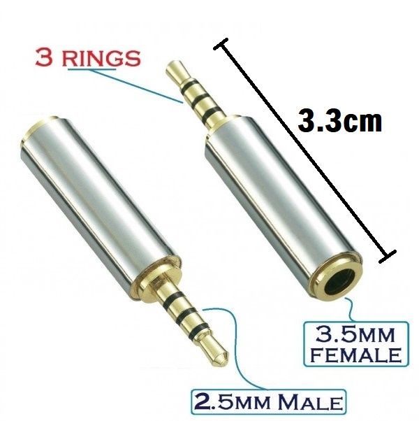 Audio 2.5mm to 3.5mm Female Converter Adapter for Headphone Stereo ...