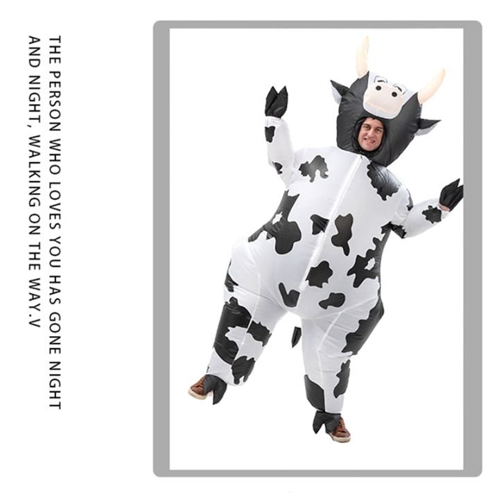 Cute Inflatable Cow Costume Blowing Up Costume Performance Props Full ...