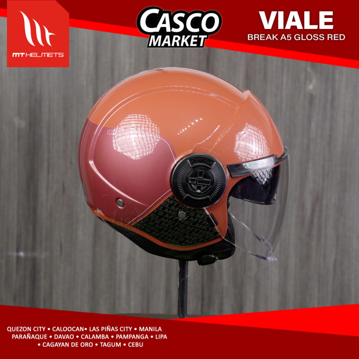 MT HELMET VIALE BREAK HALF FACE DUAL VISOR MOTORCYCLE HELMET | Lazada PH