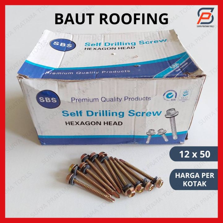 [280 PCS] BAUT RANGKA BAJA RINGAN 12x50 PER KOTAK SKRUP ROOFING SDS 5cm ...