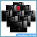 [HOT NGJD ] Luxury LED indicator light switch black tempered glass ...