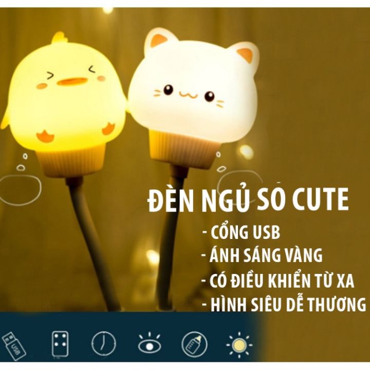 Đèn ngủ LED hình gấu dễ thương có điều khiển từ xa cho bé Đèn ngủ có ...
