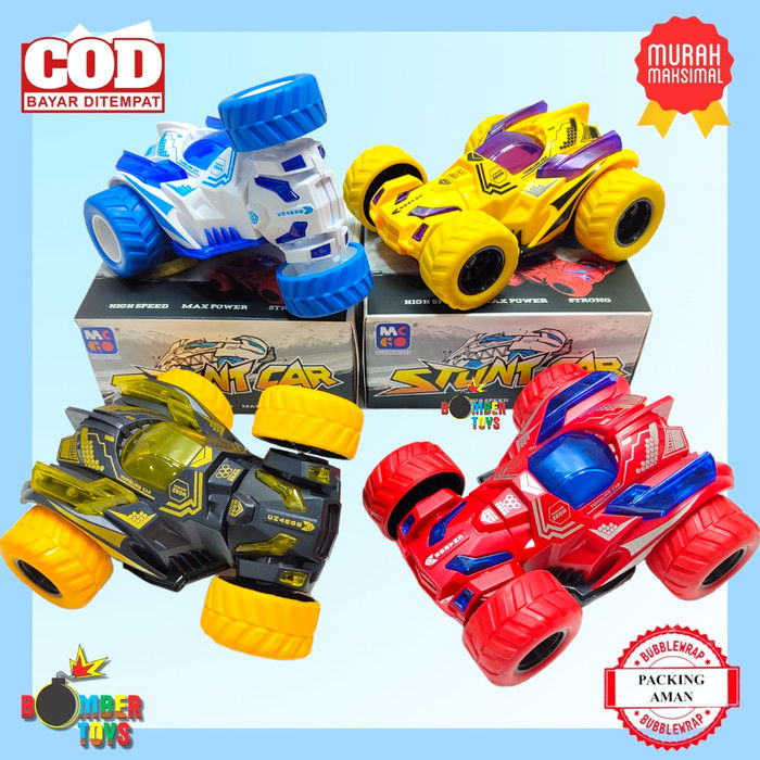 Mainan Mobil Stunt Car Monster Truck Pull Back 360 Turn Tahan Banting ...