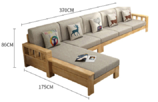370x175x86cm L Shape Big L-shape SOFA long triple Seat 5 Seater ...