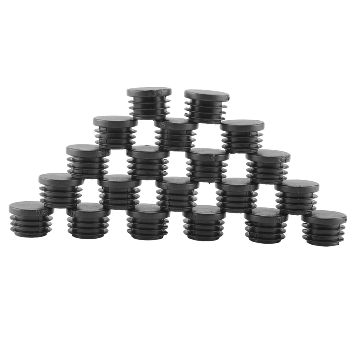 (NITO) 400 Pcs Black Plastic 25mm Dia Blanking End Caps Round Tube ...