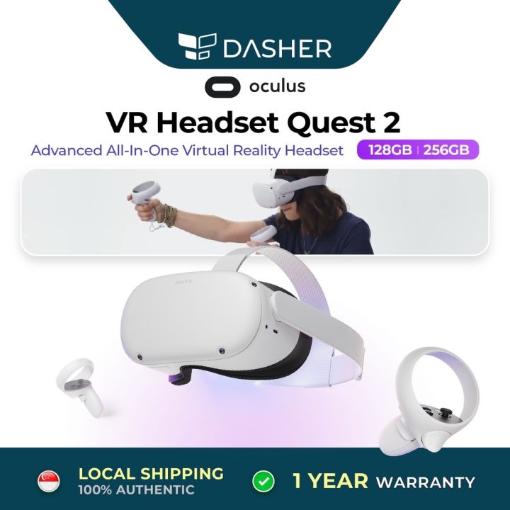 Meta Quest 2 / Oculus Quest 2 VR Advanced All In One Virtual Reality Headset Complete Set (128GB ...