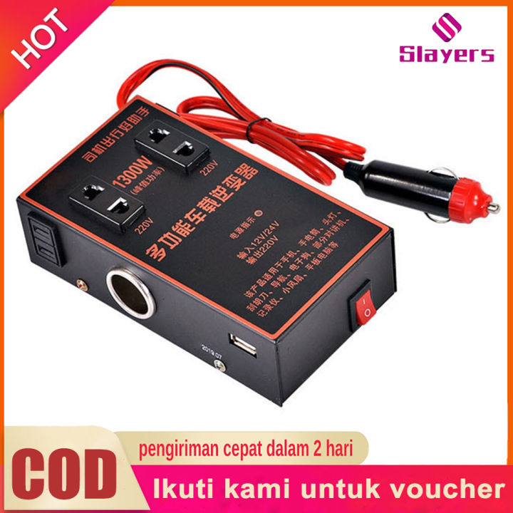 Portabel daya Tinggi 1500W mobil inverter 12v 24v ke 220v charger mobil ...