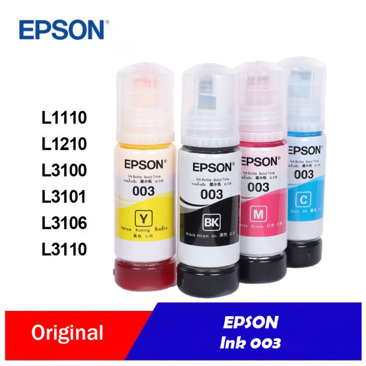 Epson 003 Ink 65ml Black / Cyan / Magenta / Yellow / SET | Lazada PH