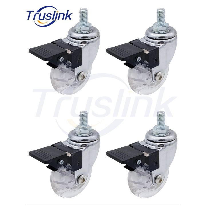 【SG Seller】Truslink 4PCs M8/8mm 2 inch Castors Pu Transparent Wheels ...