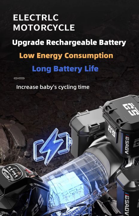 Rechargeable Motorcycle for Kids with Storage Box Ride on Toys Motor ...