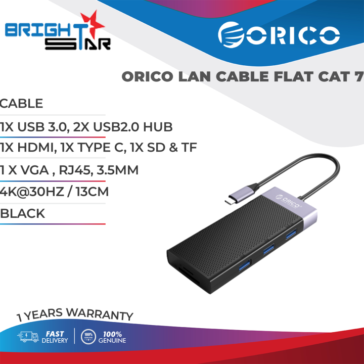 CABLE / ORICO MDK-10P-BK TYPE C 10 IN 1 MULTIFUNCTION HUB / 1X USB 3.0, 2X USB2.0 HUB, 1X HDMI ...