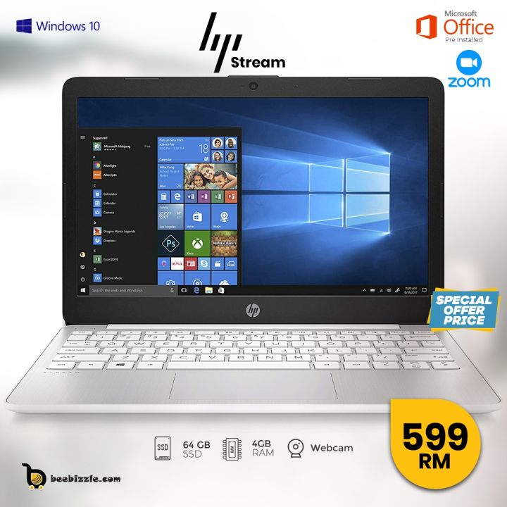 HP Stream Pro 11 G5 , Intel Celeron N2840 Processor, SSD, 4 GB Ram, 128GB SSD, 12 INCH HD LED ...